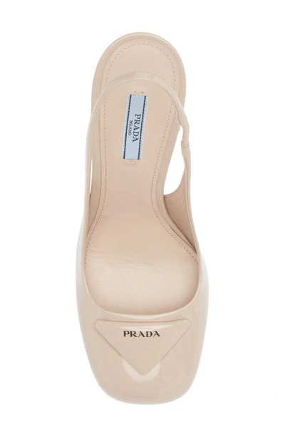 Prada Vernice Logo Slingback Pump In Default Title | ModeSens