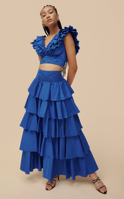Aje Women's Rhythmic Frill Bodice In Blue | ModeSens