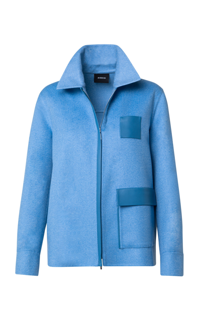 Akris Women's Madelyn Cashmere-silk Shirt Jacket In Blue | ModeSens