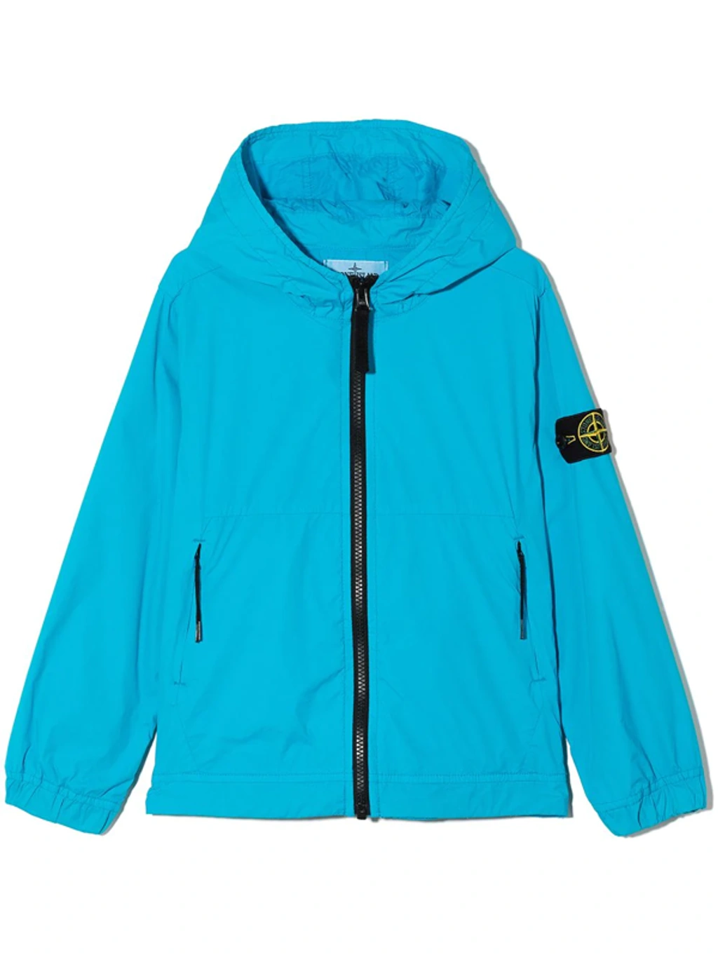 Stone Island Junior Kids Zip front Hooded Rain Jacket In Blue ModeSens