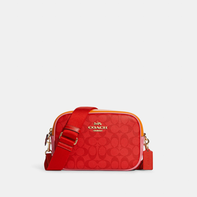 Coach Outlet Jamie Camera Bag In Blocked Signature Canvas In Red | ModeSens