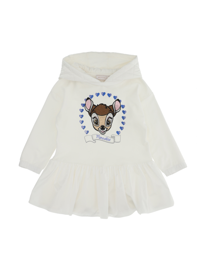 Monnalisa Bambi Embellished Cotton Sweat Dress In Cream | ModeSens