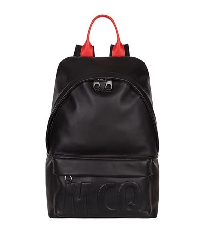Mcq By Alexander Mcqueen Black Leather Logo Backpack | ModeSens