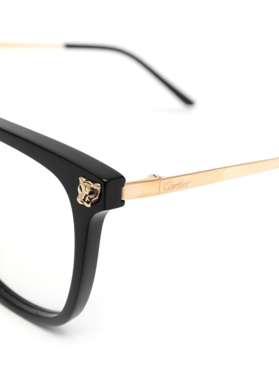 Cartier Panther Square-frame Eyeglasses In Black | ModeSens