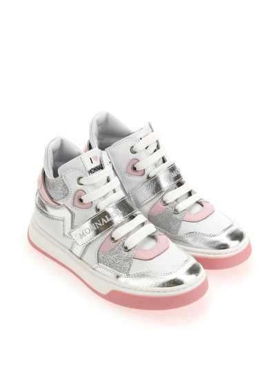 Monnalisa Chunky Model Sneakers In Cream + Silver | ModeSens