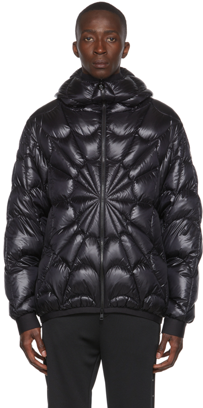 Moncler X Marvel Black Violier Spider-man Hooded Quilted Jacket | ModeSens