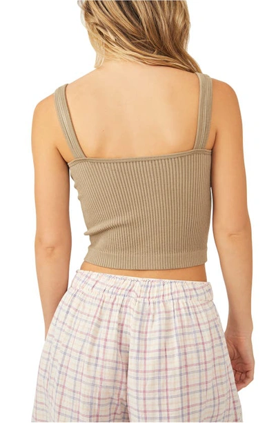 Free People Intimately Fp Solid Rib Brami Crop Top In Eucalyptus Modesens