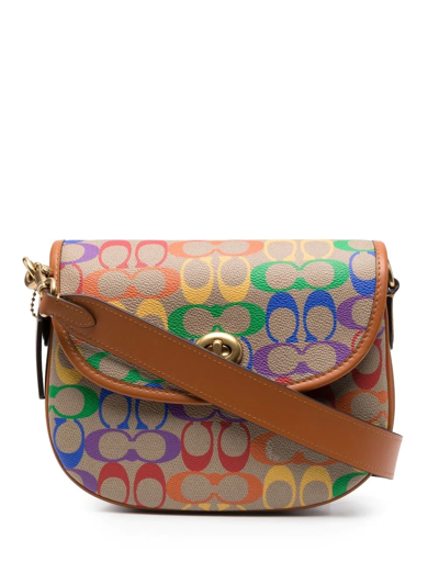 Coach Monogram-print Shoulder Bag In Brown | ModeSens