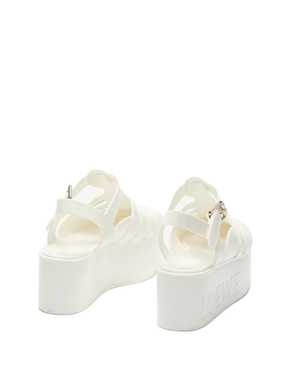 Loewe Rubber Wedge Platform Fisherman Sandals In Optic White | ModeSens