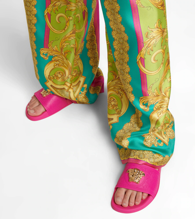 Versace Palazzo Rubber Pool Slide In Pink | ModeSens