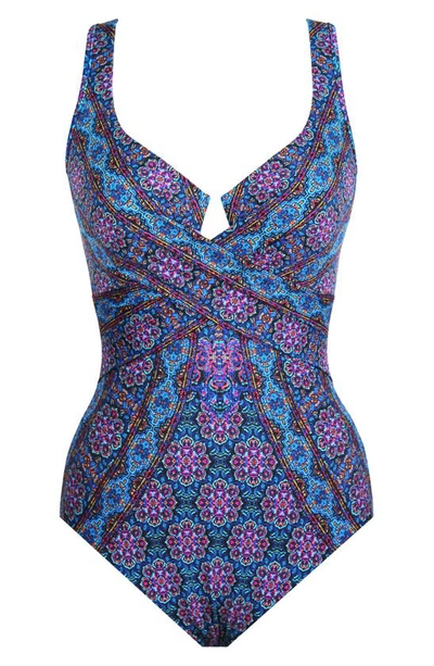 Miraclesuit Escape Danube Bleu Crisscross One-piece Swimsuit In Multi ...