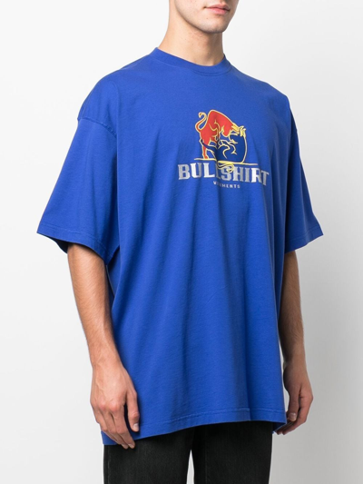 Vetements Bullshirt-print T-shirt In Blue | ModeSens