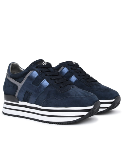 Hogan Midi Platform H483 Sneakers In Leather In Blue | ModeSens