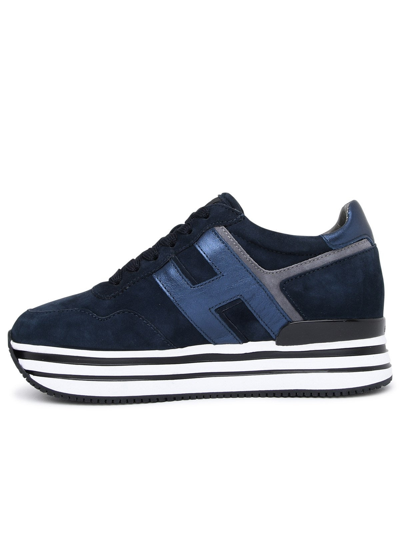 Hogan Midi Platform H483 Sneakers In Leather In Blue | ModeSens