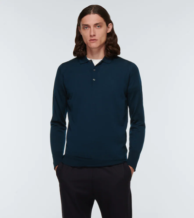 John Smedley Belper Slim-fit Merino Wool Polo Shirt In Dark Green ...