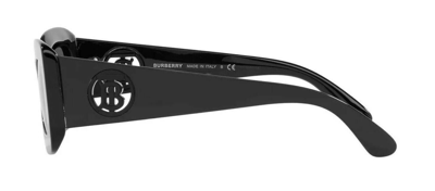 Pre-owned Burberry Astrid Be 4343 300187 Black / Dark Grey Sunglasses Be4343 52mm In Gray | ModeSens