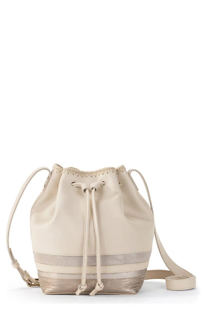 The Sak Ivy Drawstring Leather Bucket Bag In Rose Shimmer Block | ModeSens