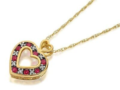 Pre-owned F. Hinds F.hinds Womens Jewellery 9ct Yellow Gold Heart ...