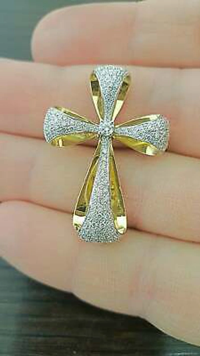 Pre-owned Online0369 0.25 Ct Round Sim Diamond Men's Cross Unique ...
