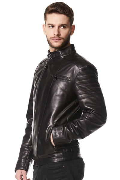 Pre-owned Smart Range Leather Adam Sandler Real Leather Jacket Black ...