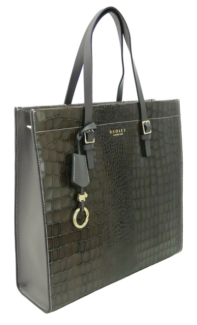 Pre-owned Radley Grab Tote Bag Thunder Grey Medium Top Zip Handbag ...