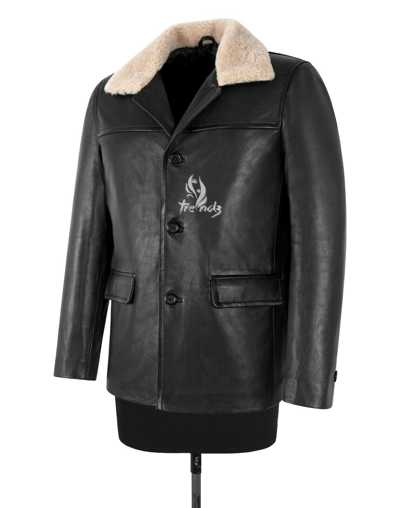 Pre-owned Smart Range Leather Men Black Classic Real Leather Box Button ...