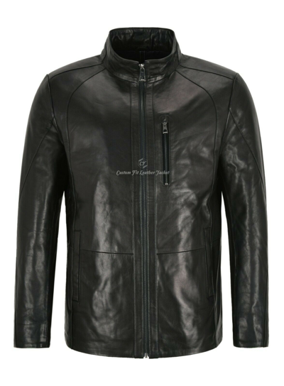 Pre-owned Smart Range Leather Mens Leather Jacket Semi Veg Tanned Black ...