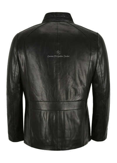 Pre-owned Smart Range Leather Mens Leather Jacket Semi Veg Tanned Black ...