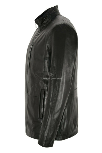 Pre-owned Smart Range Leather Mens Leather Jacket Semi Veg Tanned Black ...