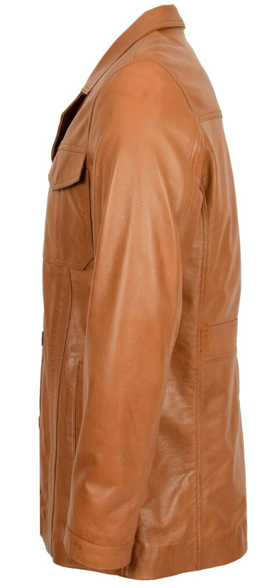 Pre-owned House Of Leather Mens Real Leather Reefer Jacket Classic ...