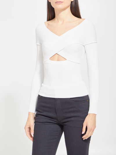 Self-portrait Cut-out Off-shoulder Top In White | ModeSens