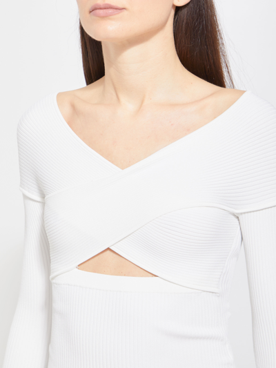 Self-portrait Cut-out Off-shoulder Top In White | ModeSens