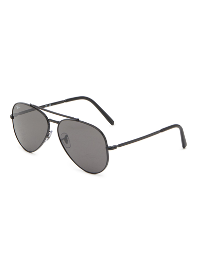 Ray Ban Metal Aviator Frame Grey Lens Double Bridge Sunglasses In Black ...