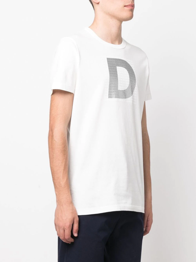 Diesel Logo-embossed Crew-neck T-shirt In White | ModeSens
