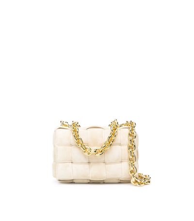Bottega Veneta Padded Chain Casette Crsbody Bag In Beige | ModeSens