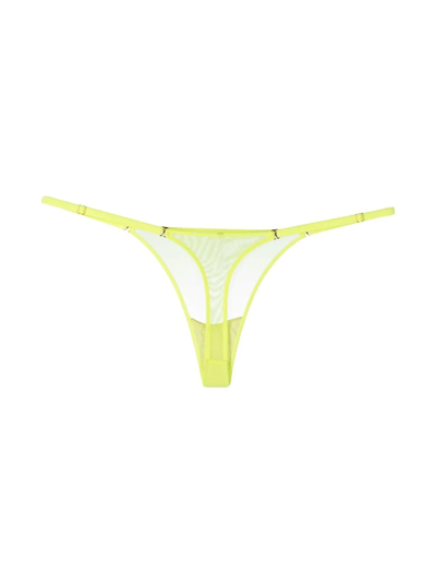 Maison Close Low-rise Sheer Thong In Yellow | ModeSens
