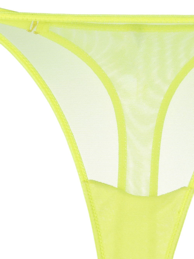Maison Close Low-rise Sheer Thong In Yellow | ModeSens