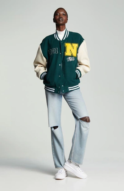 Bp. Gender Inclusive Colorblock Varsity Jacket In Green Botanical ...