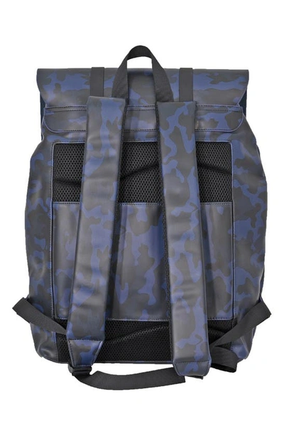 Duchamp Foldover Rubberized Backpack In Navy Camo | ModeSens