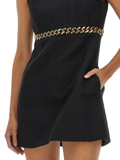 Versace Woven Chain-link Mini Shift Dress In Black | ModeSens