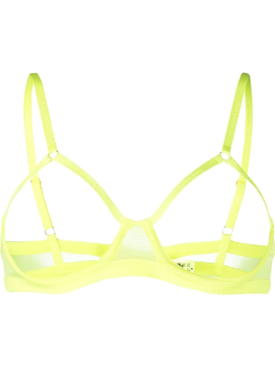 Maison Close Sheer Balconette Bra In Yellow | ModeSens