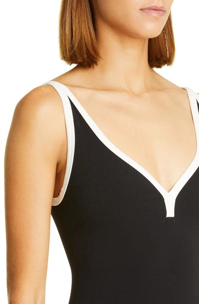 Lisa Marie Fernandez Maria Maillot Contrast Trim Swimsuit In Black