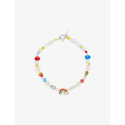 Ian Charms Icon Freshwater-pearl And Ceramic Beaded Necklace In Multi ...