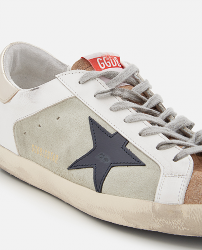 Golden Goose Grey Super-star Low Top Leather Sneakers In White | ModeSens