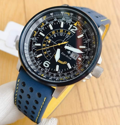 Pre-owned Citizen Nighthawk Blue Angels Promaster Bj7007-02l Leather ...