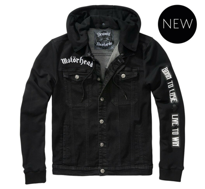 Pre-owned Motorhead Men's Denim Jacket Cradock Print On The Back Black ...