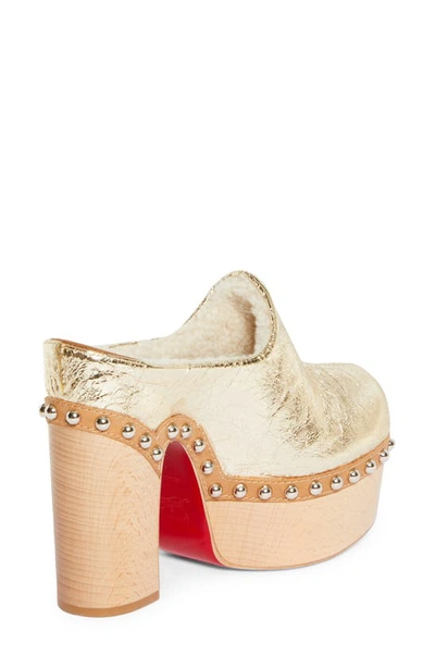 Christian Louboutin Joan Genuine Shearling Lined Platform Clog In ...