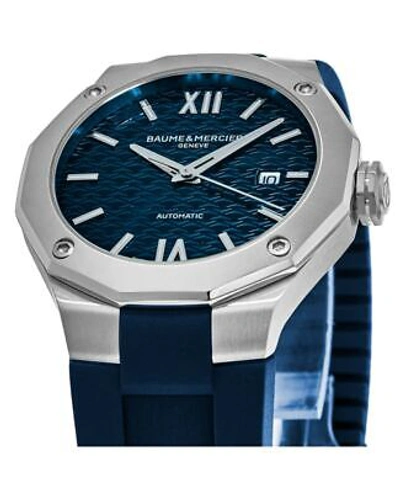 Pre-owned Baume Et Mercier Baume & Mercier Riviera Automatic Blue Dial ...