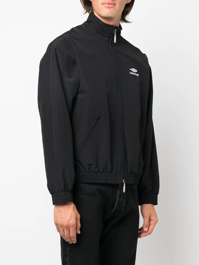 Balenciaga Embroidered 3b Logo Track Jacket In Black | ModeSens