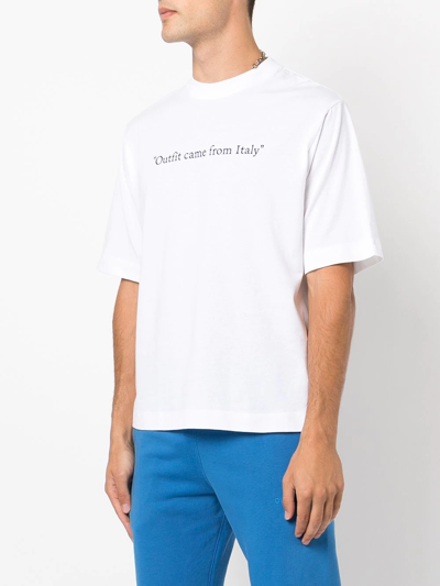 Off-white Hands-off Logo-print T-shirt In White | ModeSens